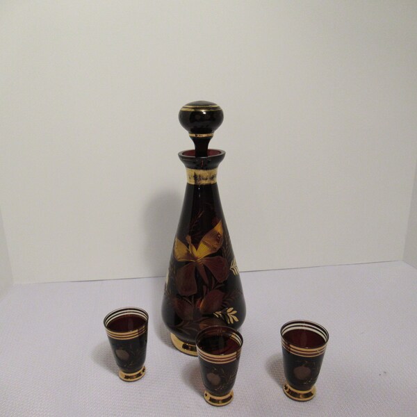 Bohemian Glass Decanter - Etsy