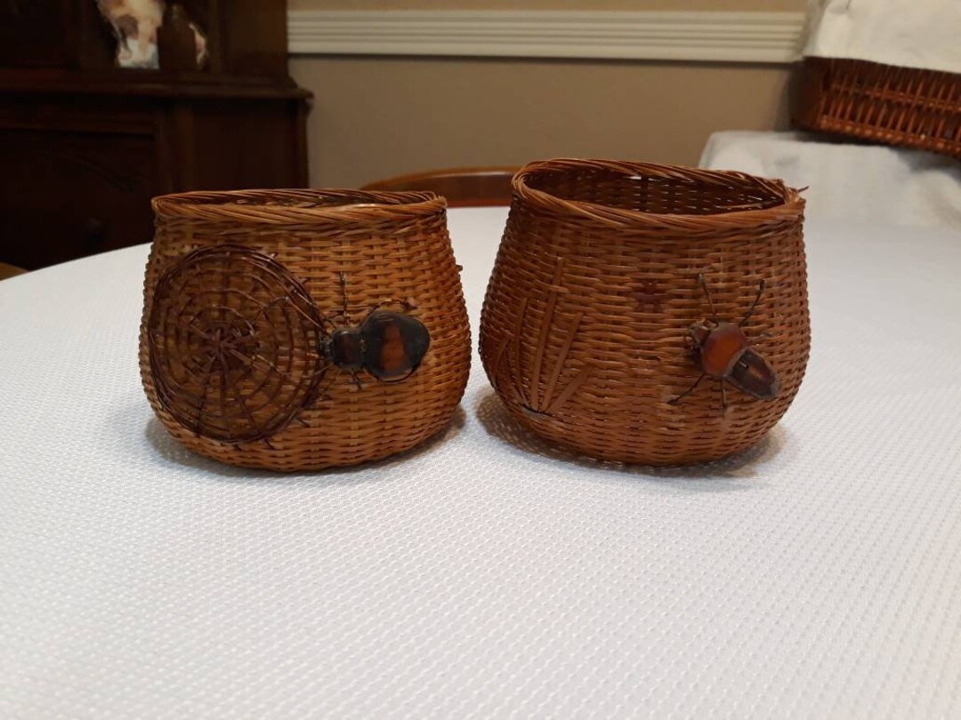 2 Small Vintage Spider Baskets - Etsy