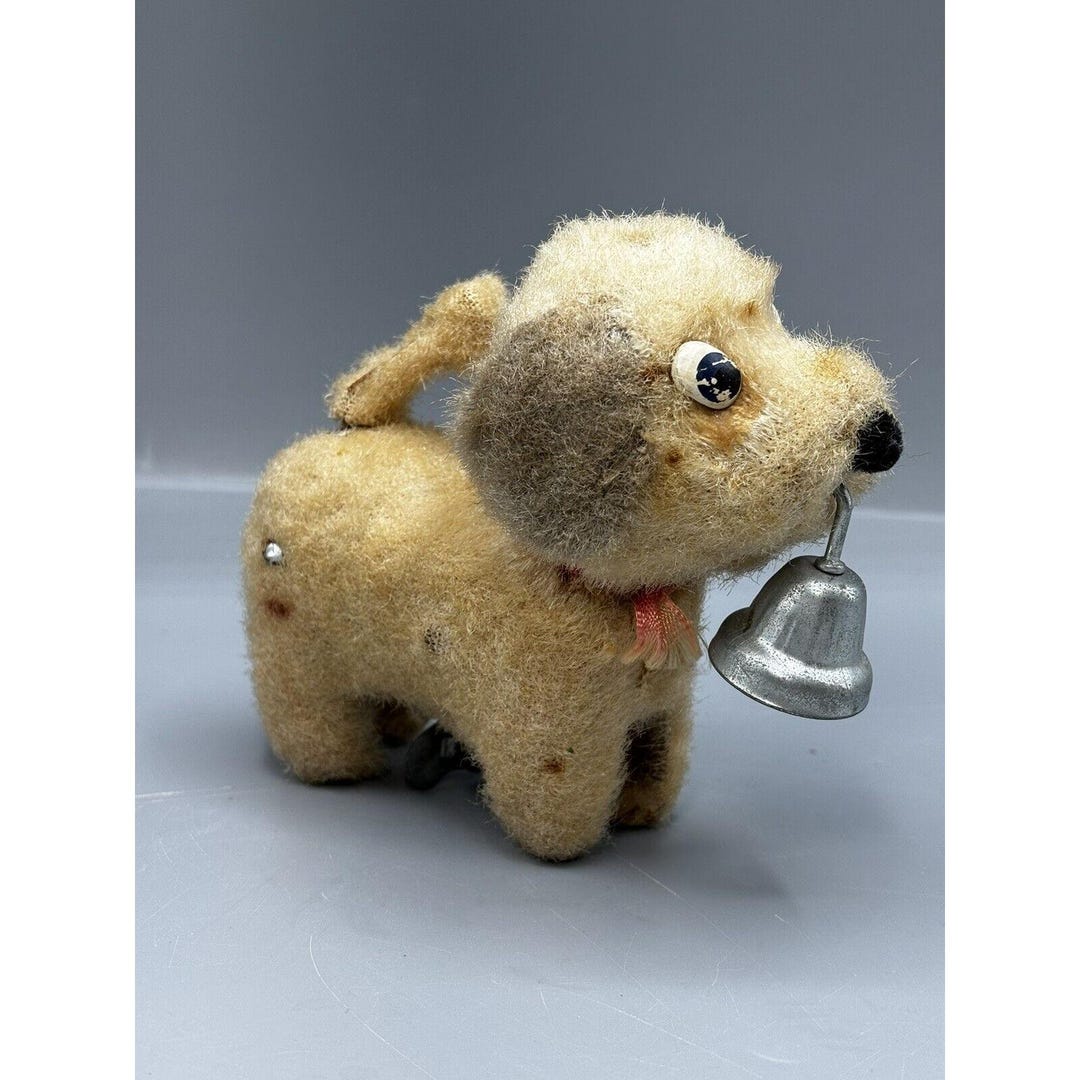 Vintage Mohair Puppy Dog Wind up Toy Bell & Wags Tail 50's 60's - Etsy