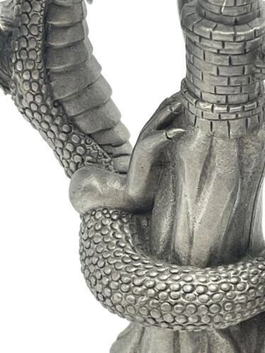 Spoontiques Pewter WINGED DRAGON on CASTLE 3 3/4h - Etsy