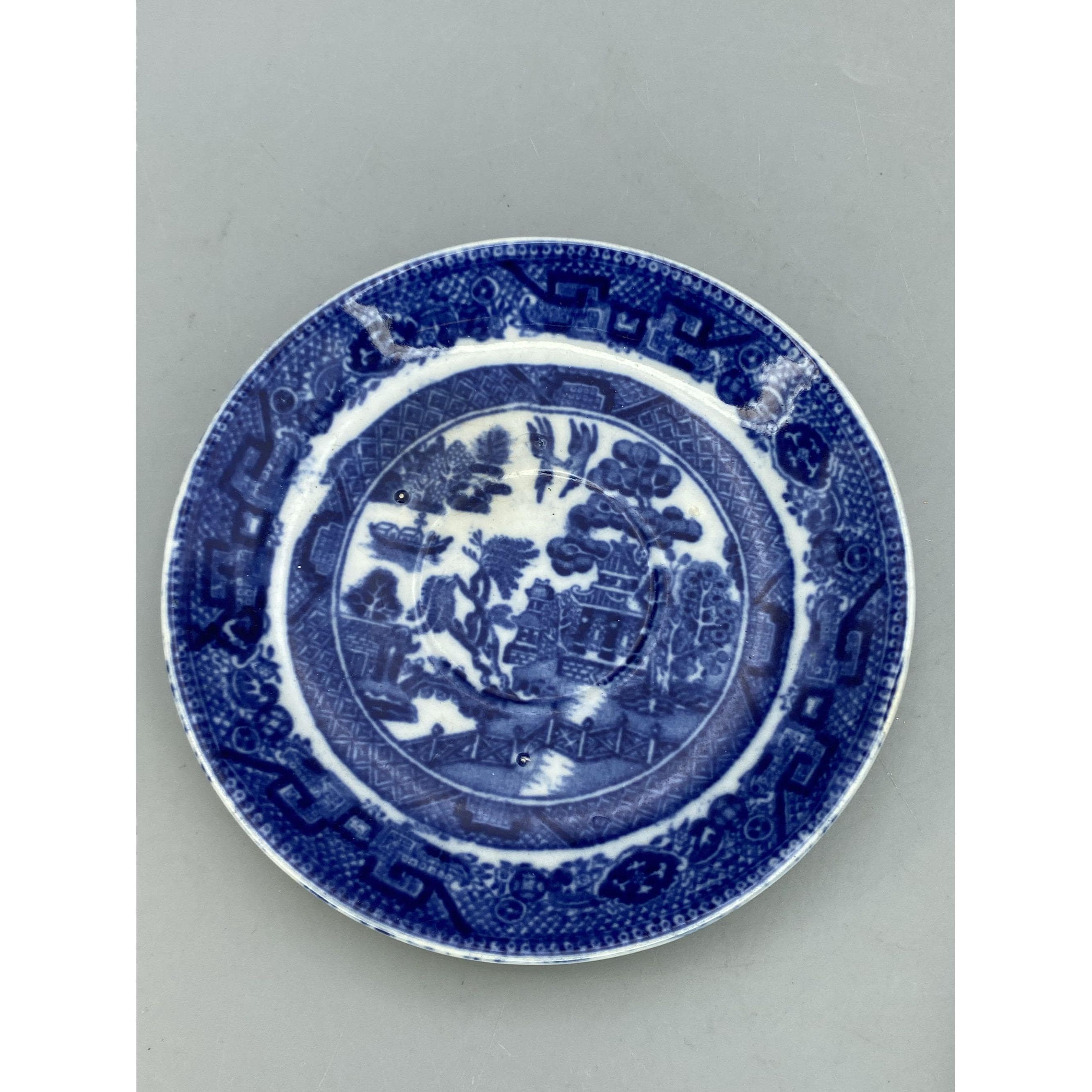 4 Vintage Blue Willow Pattern Plates/ Saucer Porcelain 5" Staffordshire ...