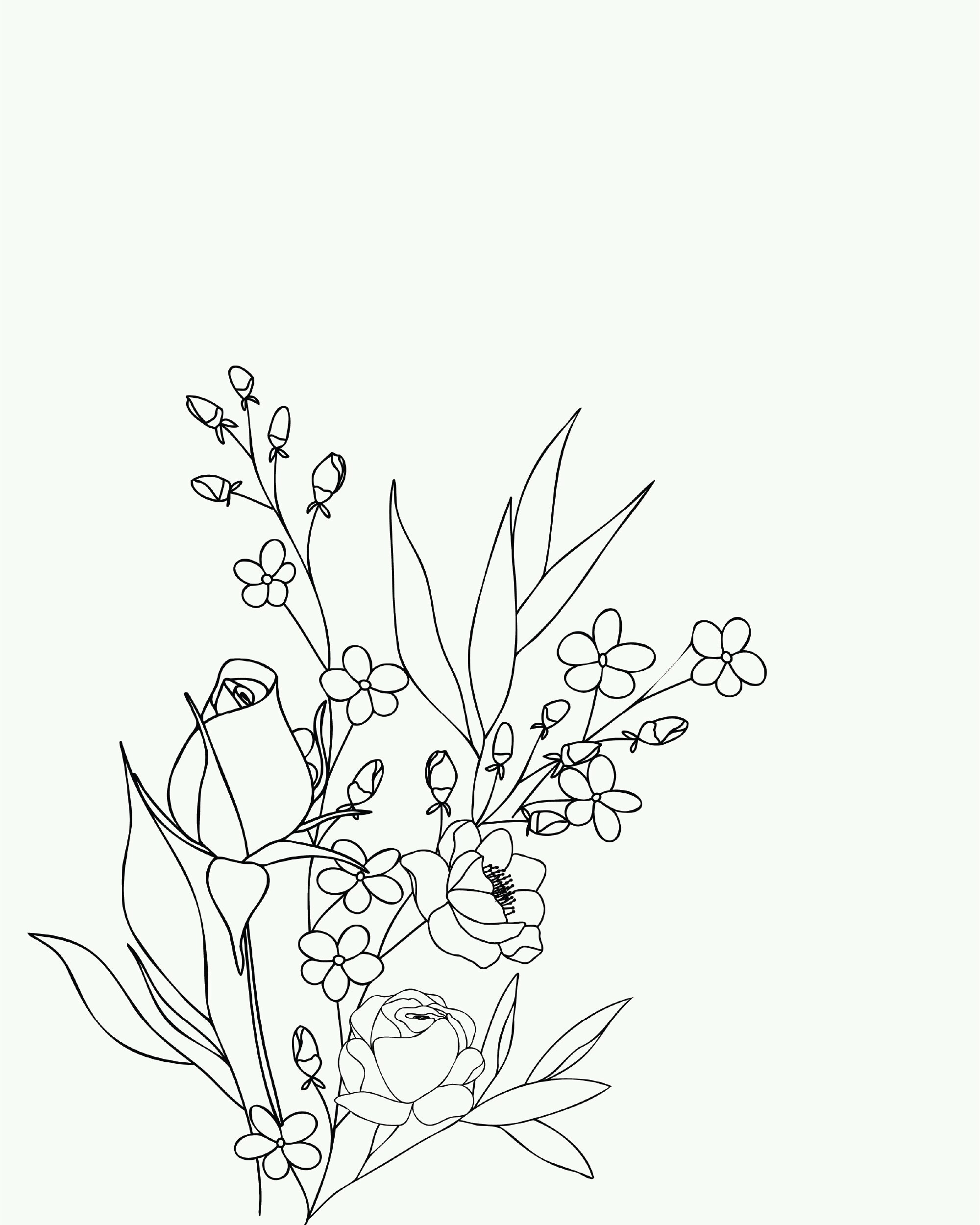 Spring Flower Print, Simple Print, Minimalist Art, Neutral Flower Art ...