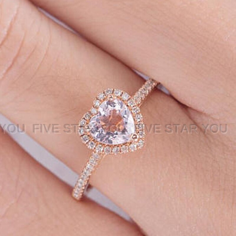 Heart Shaped Morganite Ring - Etsy