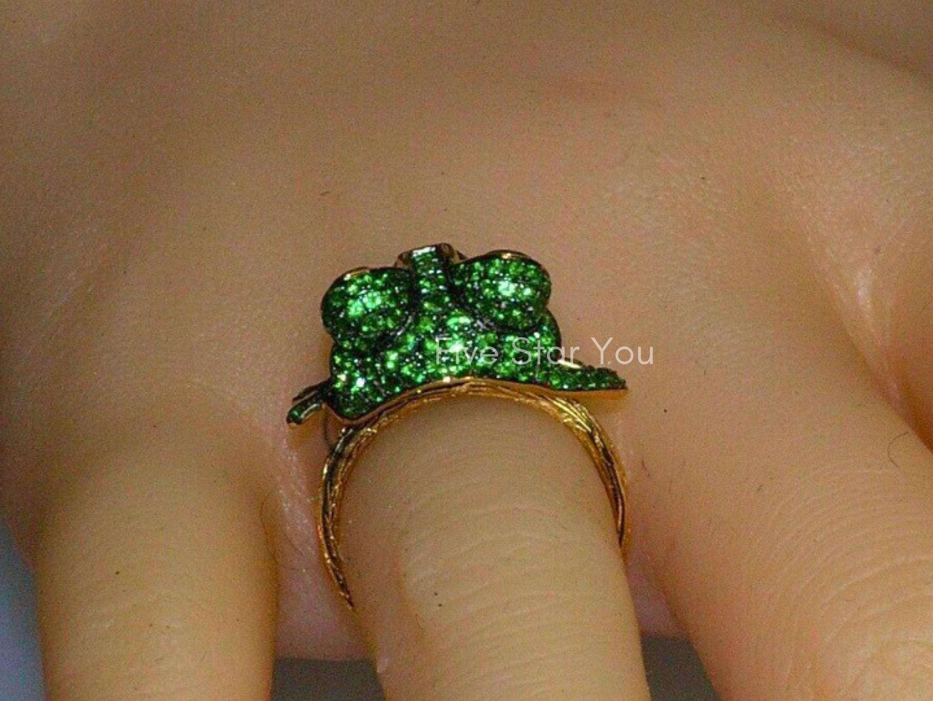 Emerald Frog Ring, 925 Sterling Silver Ladies Ring, Lab Crated Emerald ...