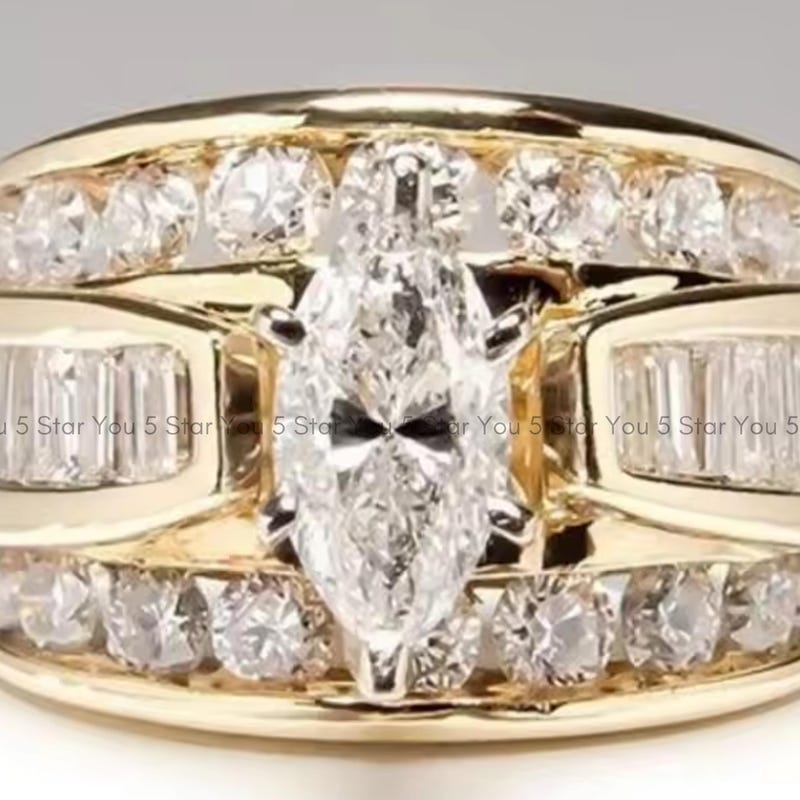 Marquise Channel Set Band - Etsy