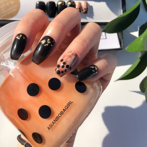 Brown Sugar / Boba Milk Tea Press-on Nail Set full 20 Pcs - Etsy