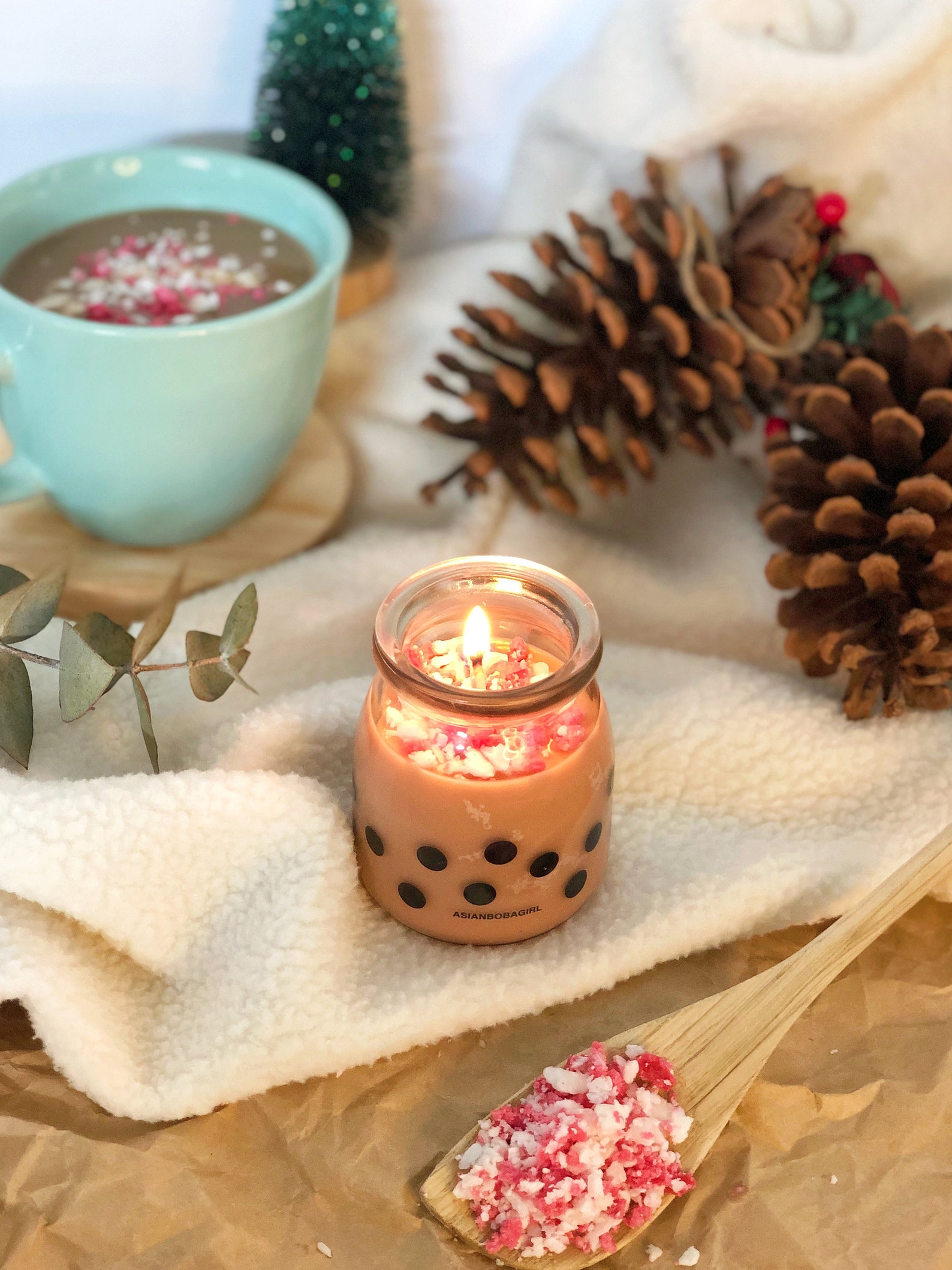 Peppermint Mocha Boba Candle - Etsy