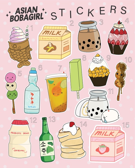 Asian Food Stickers add-on Only - Etsy