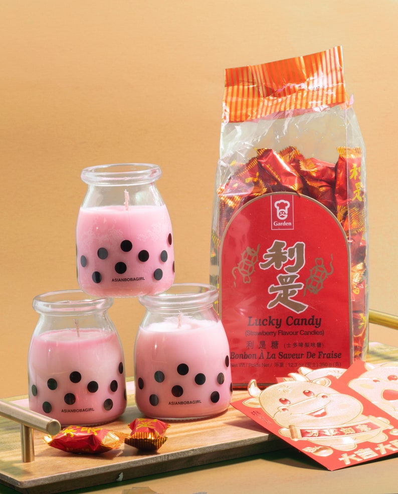 Chinese Strawberry Lucky Candy Candle - Etsy