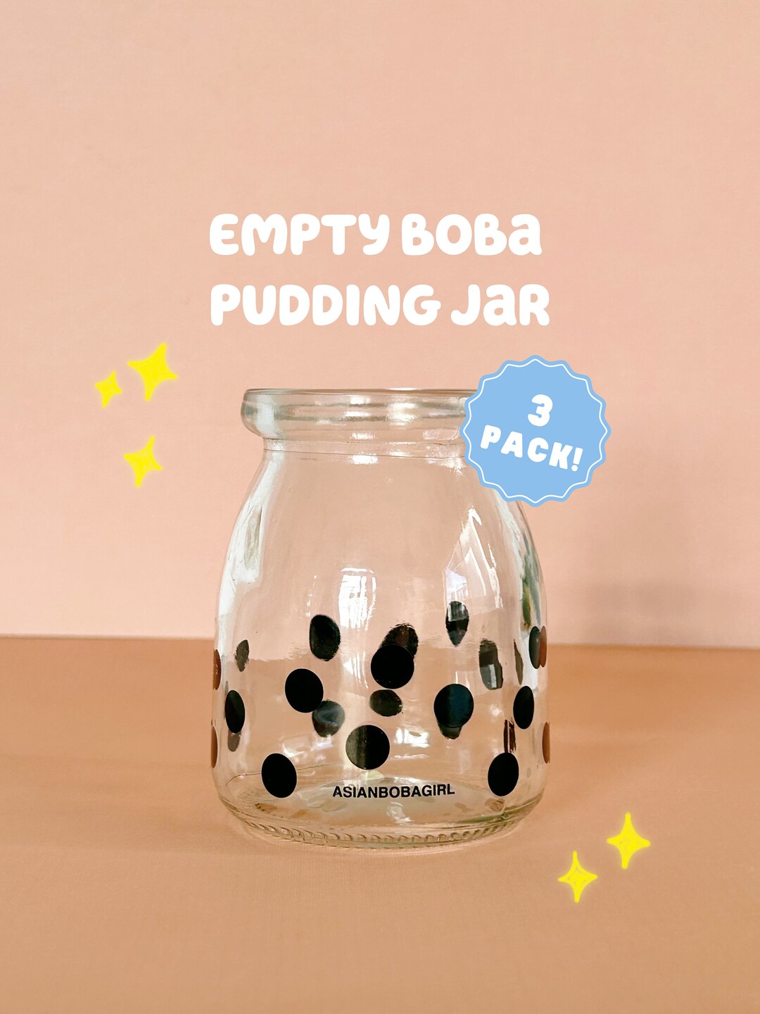 Clear Boba Pudding Jar [3-pack] - Etsy