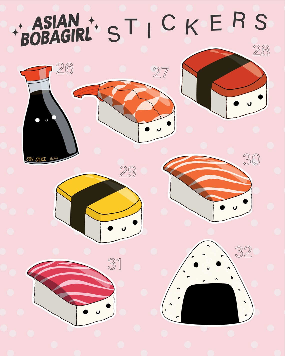 Asian Food Stickers (add-on Only) - Etsy