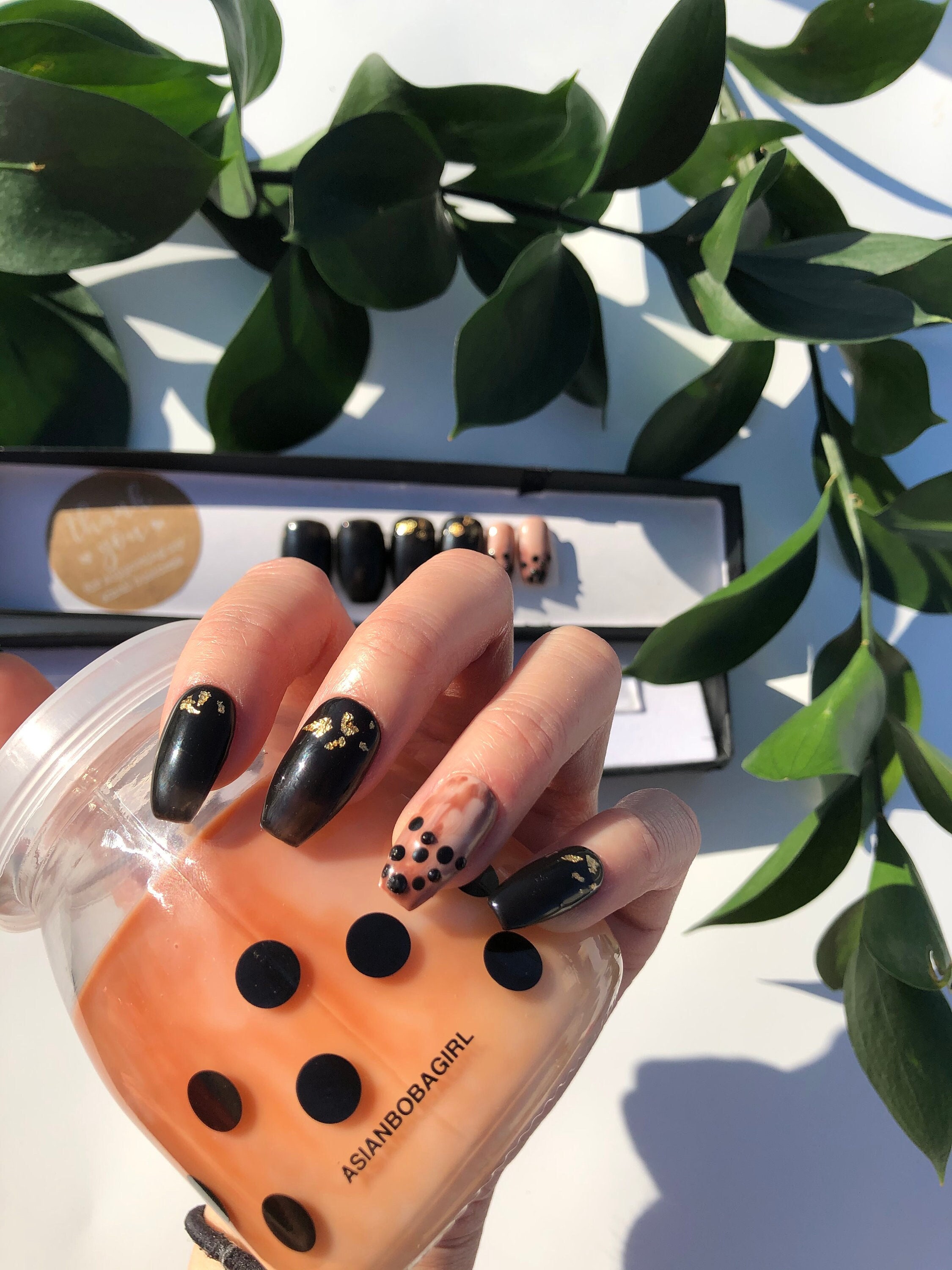 Brown Sugar / Boba Milk Tea Press-on Nail Set [full 20 Pcs] - Etsy
