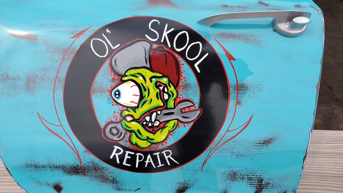 Mini Hot Rod Door Sign, Hot Rod, Rat Rod, Mancave, Garage Art - Etsy