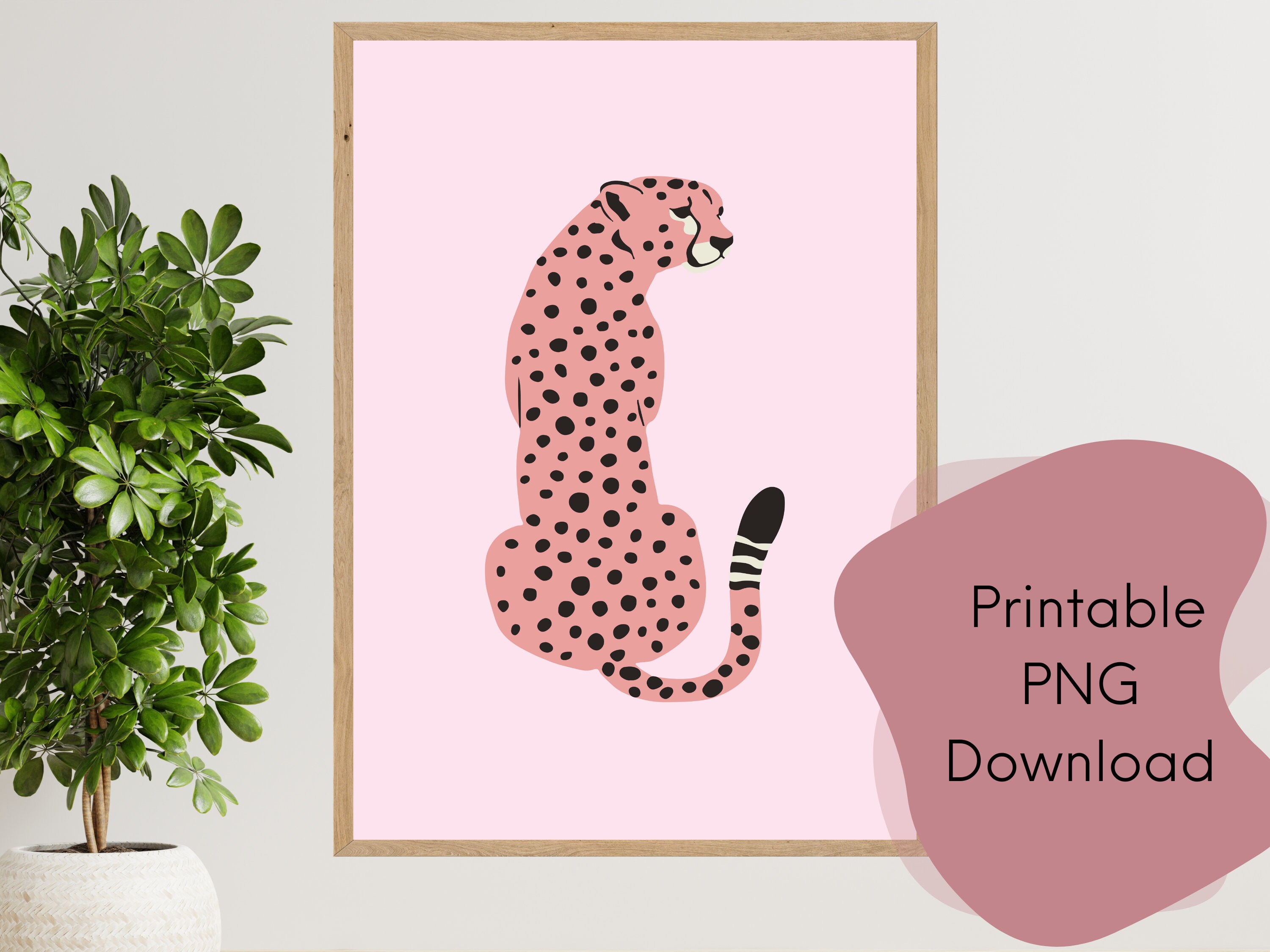 Pink Leopard Poster PNG - Printable Wall Art - Trendy Home Decor ...
