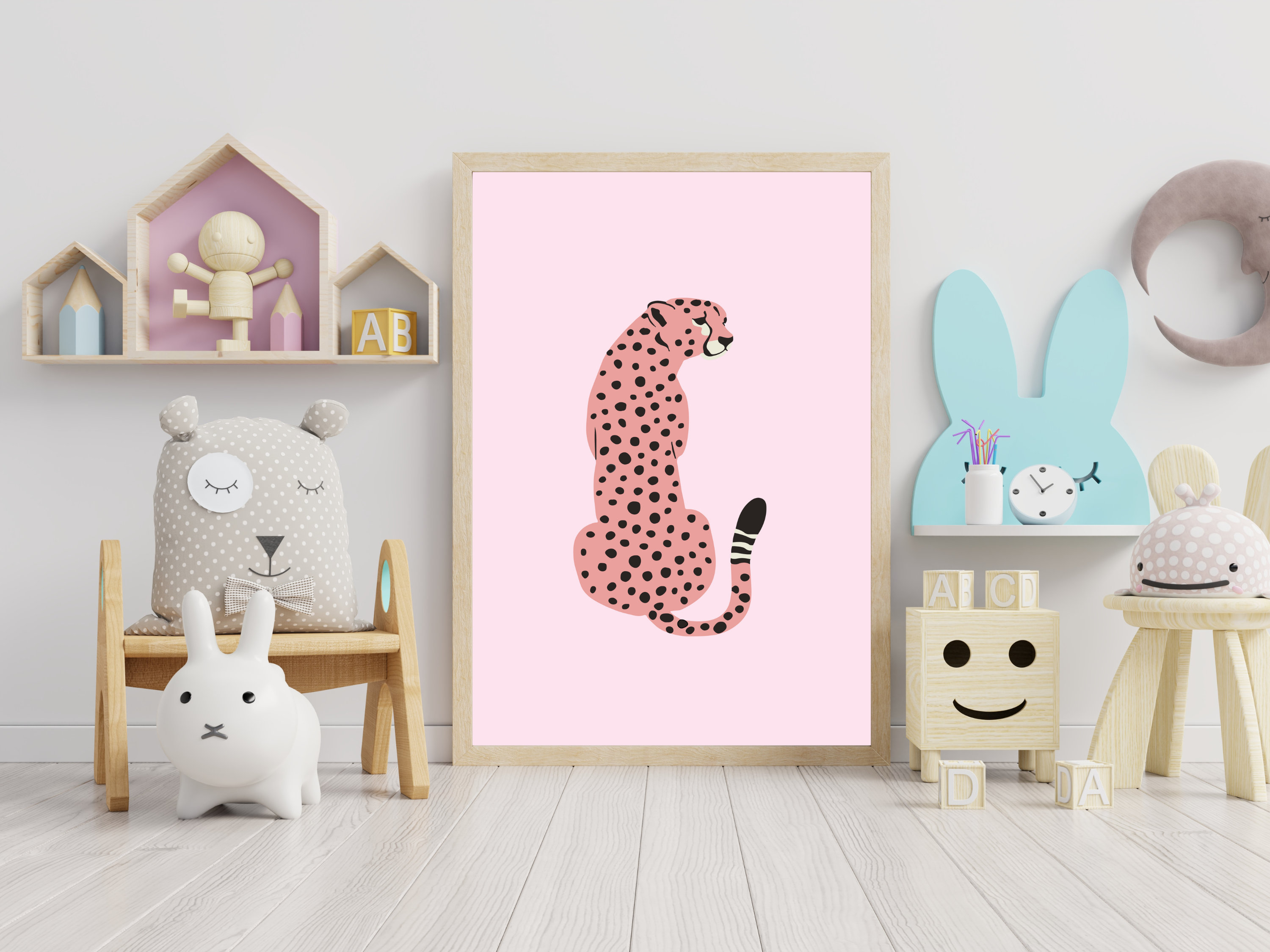 Pink Leopard Poster PNG - Printable Wall Art - Trendy Home Decor ...
