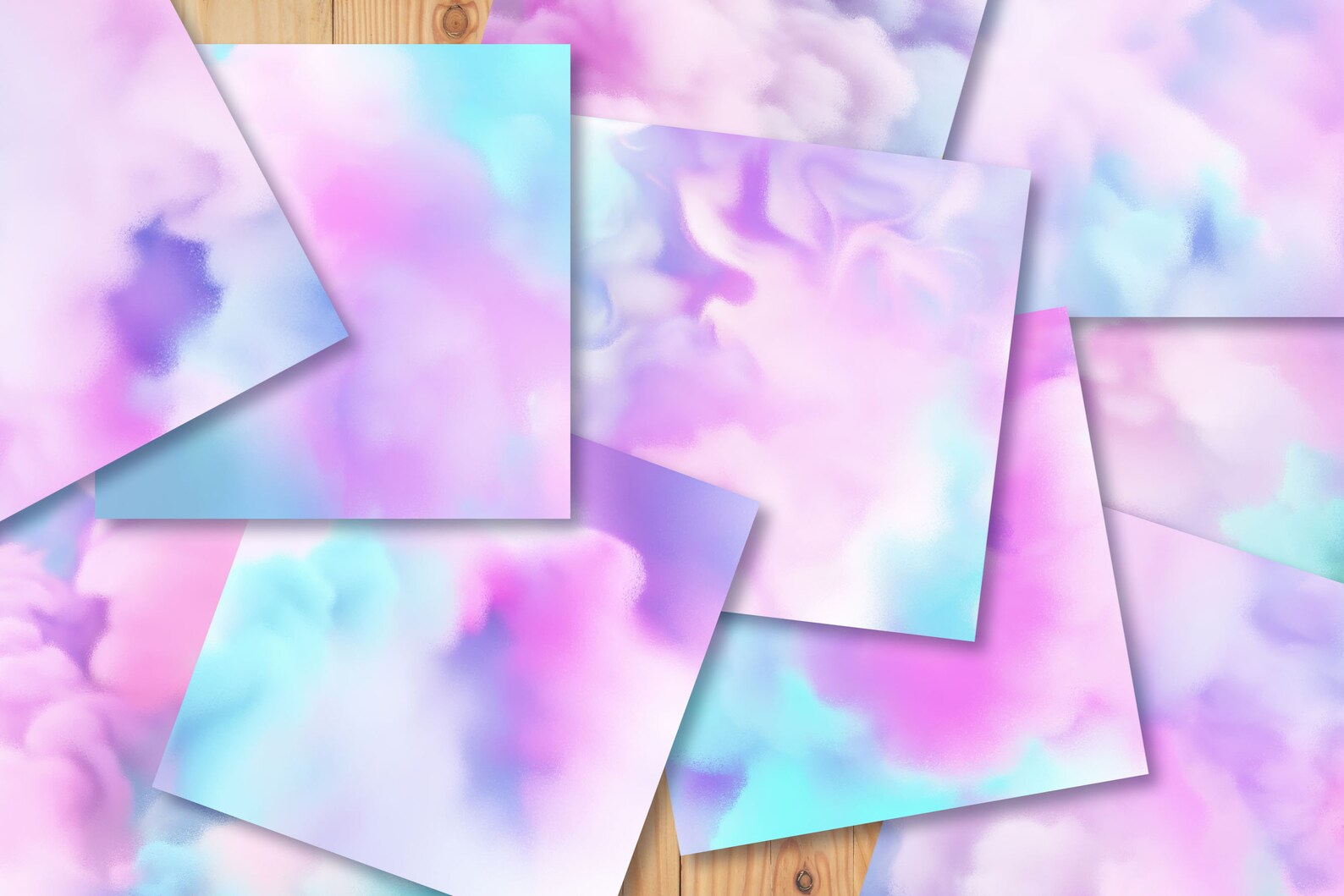 10 Pastel Color Ripple Effect Wavy Smoke Design Digital Paper 12 Inches ...