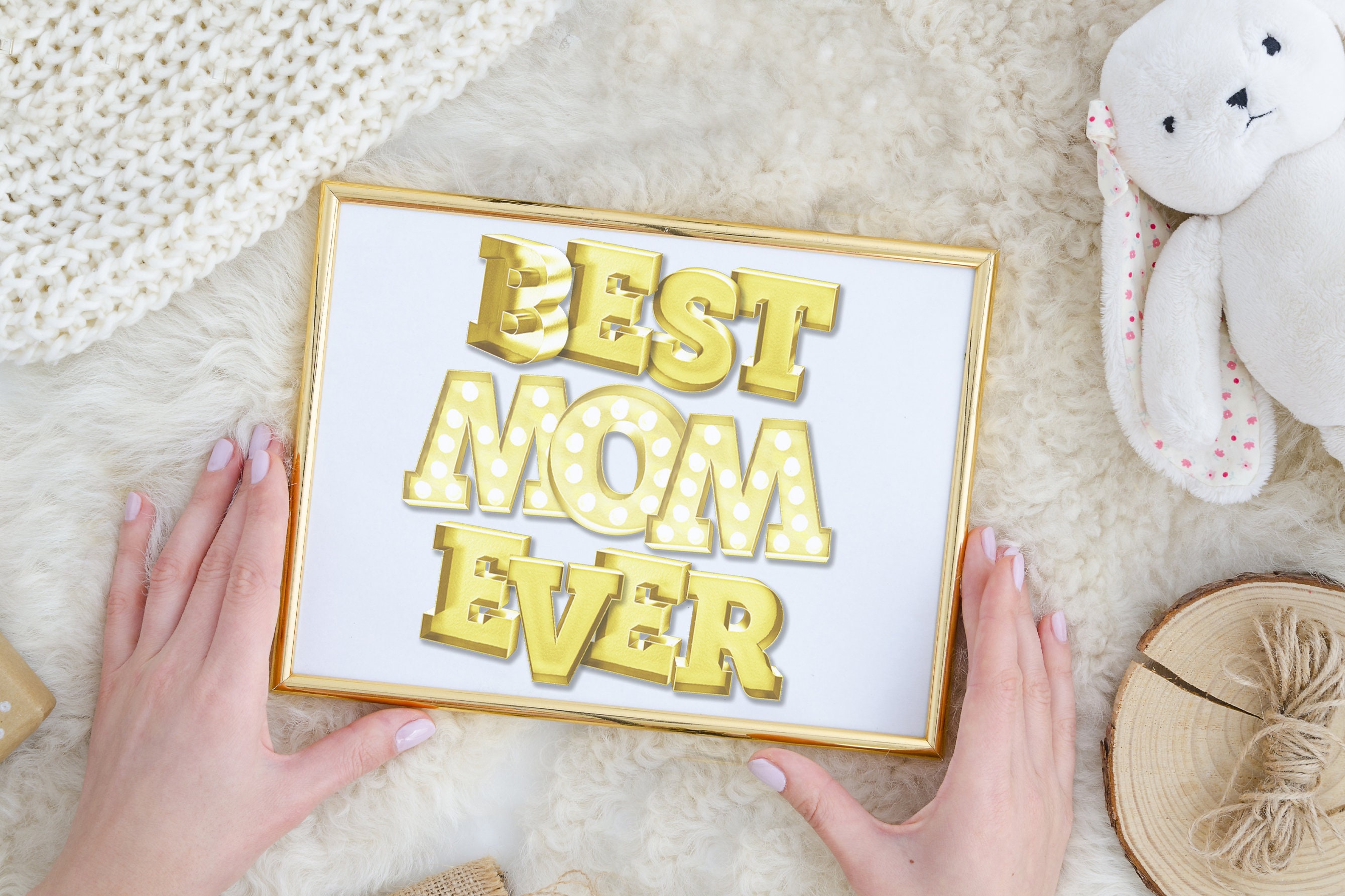 Gold Metallic Light Bulb Alphabet Best MOM Ever for | Etsy