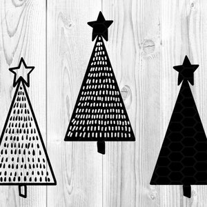 Christmas SVG Pine Tree Clipart 3 Designs Set 2 Decor Ornaments Digital ...