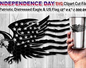 Independence Day Silhouette US Flag With Lion SVG Cut Files for ...