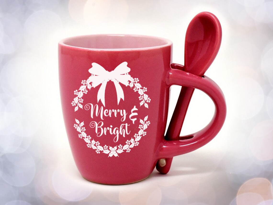 Christmas SVG Silhouette Holly Wreath With Ribbon Bow Clipart - Etsy