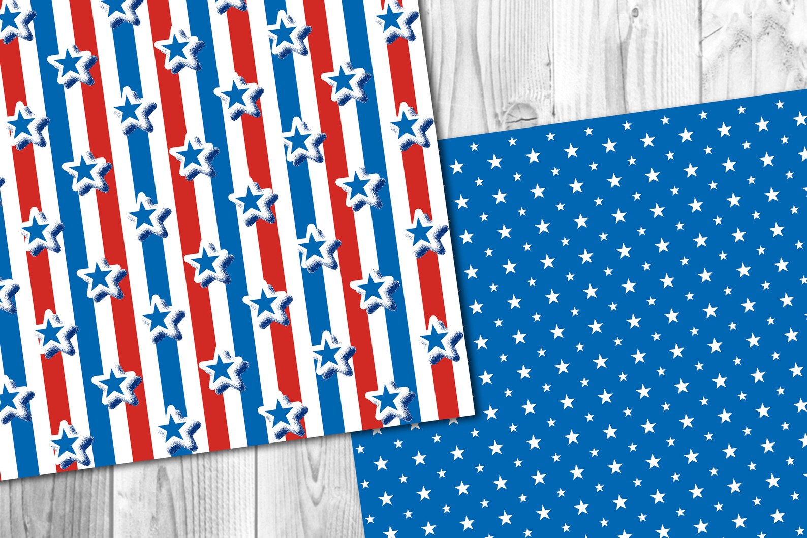 4th of July Digital Paper Set 8 Red White and Royal Blue - Etsy