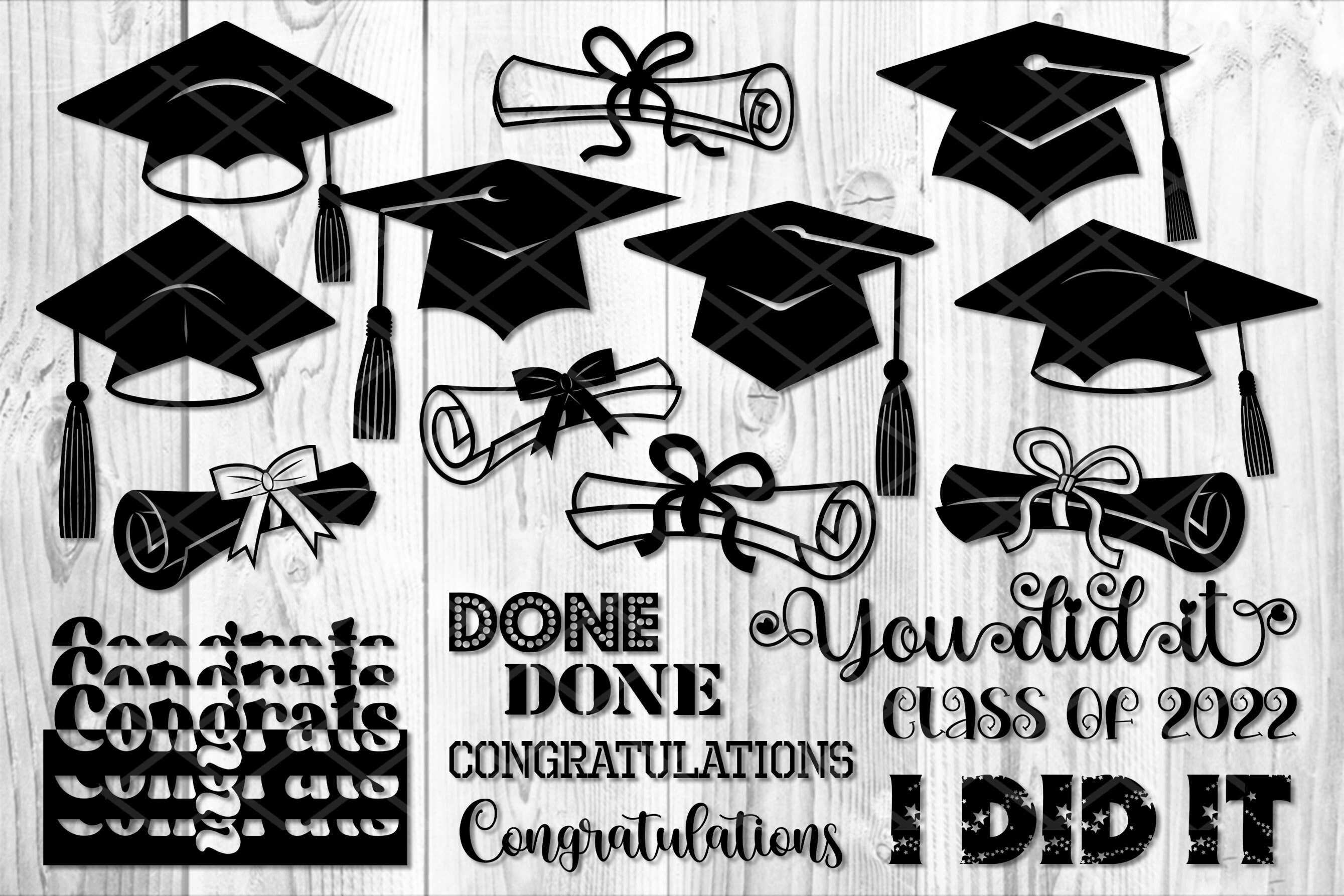 19 Designs Graduation Cap Diploma Certificate and Lettering - Etsy