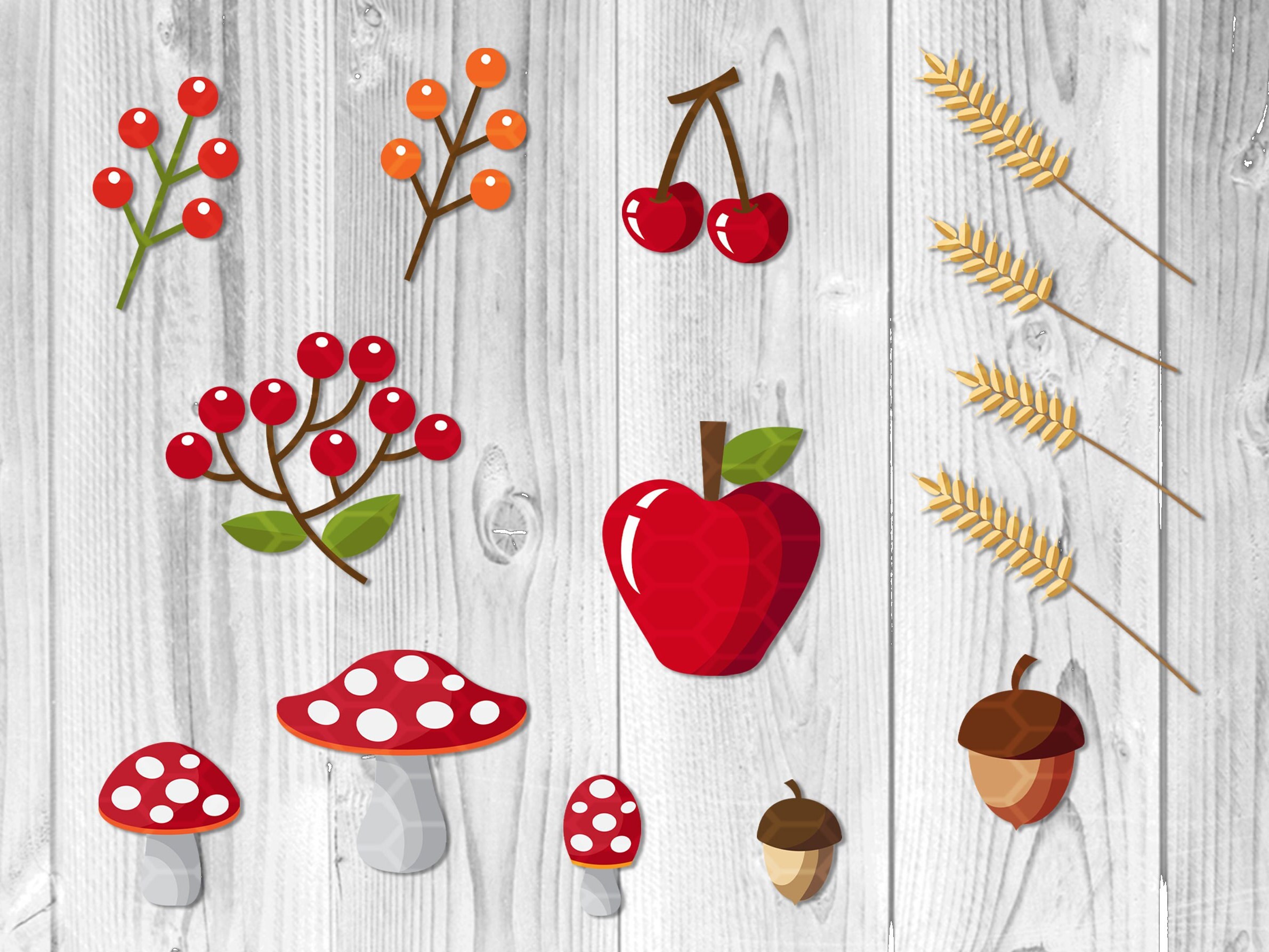 Fall & Autumn Elements SVG Set Sunflower Acorn Oak Maple - Etsy