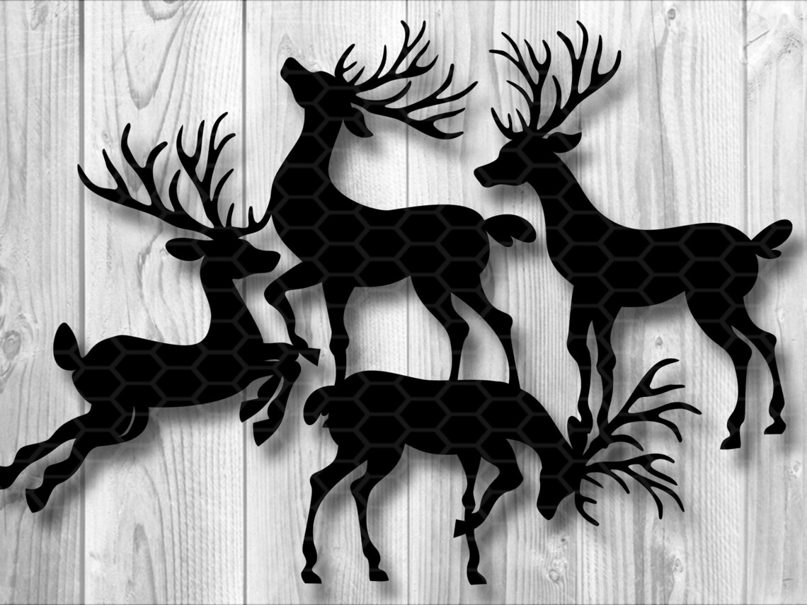 Christmas SVG Reindeer Clipart Designs Decorative Elements | Etsy