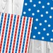4th of July Digital Paper Set 5 - Red White and Royal Blue American ...