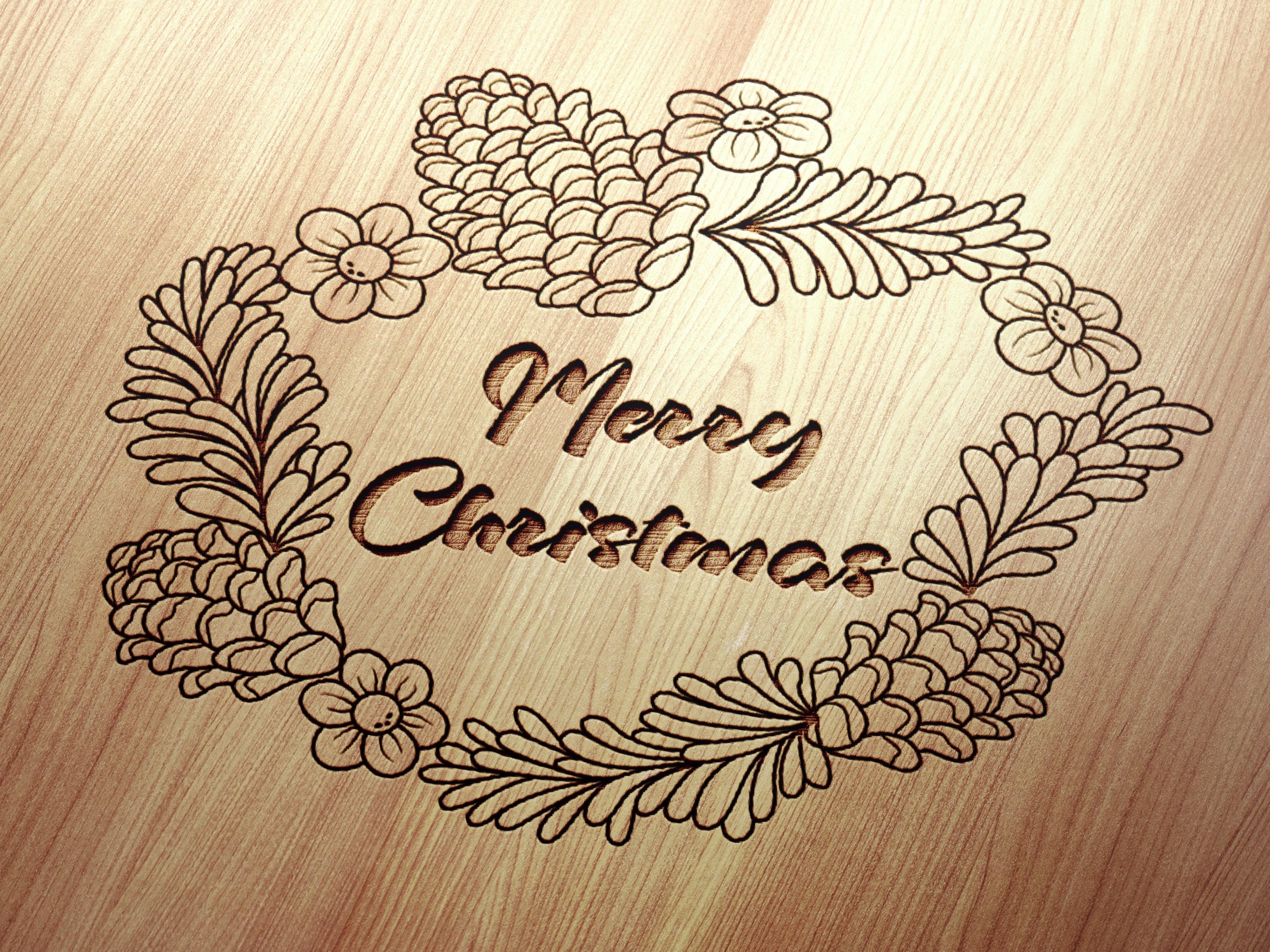 Christmas Elements SVG Line Art Design Clipart Set Decor | Etsy