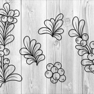 Christmas Elements SVG Line Art Design Clipart Set Decor Ornaments ...