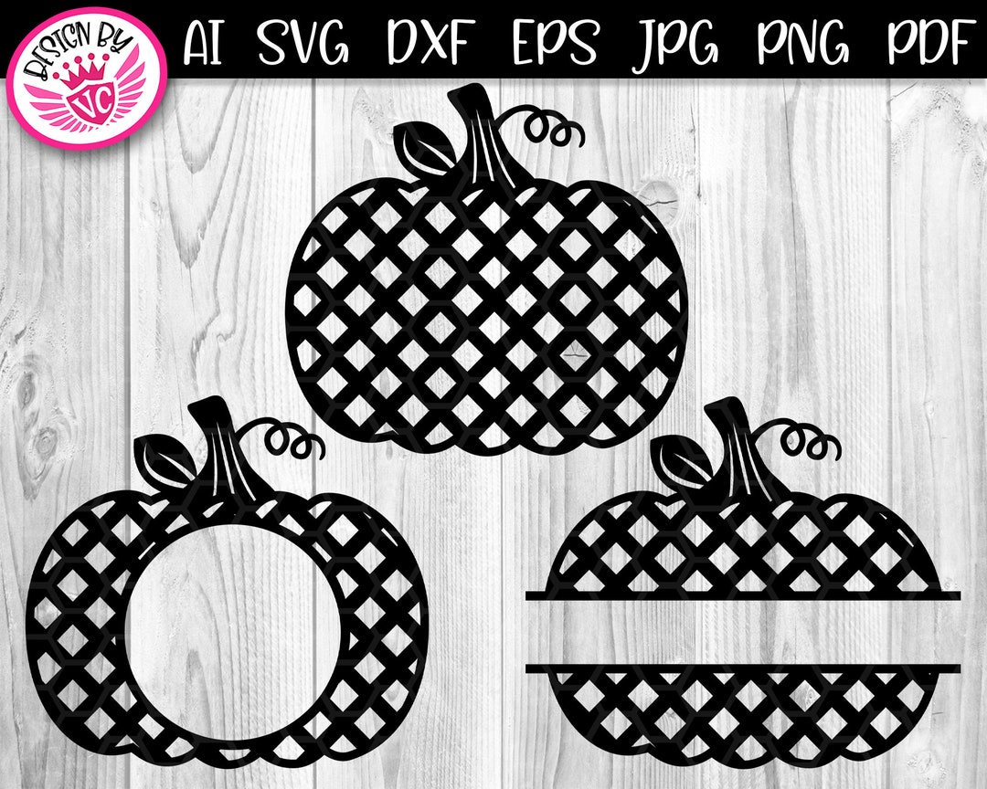 Grid Pattern Pumpkins Monogram SVG | Instant Digital Download for ...