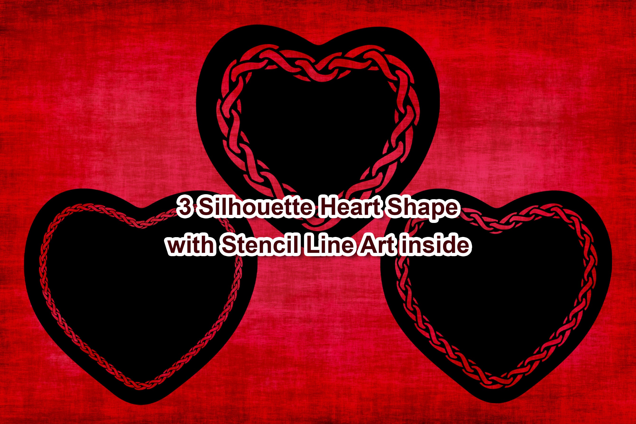 9 Designs Wire Chain Metal String Style Heart Shape Border Frames SVG ...