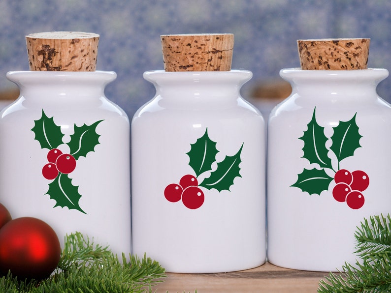 Christmas SVG Holly Leaves Branch Clipart Design Elements - Etsy