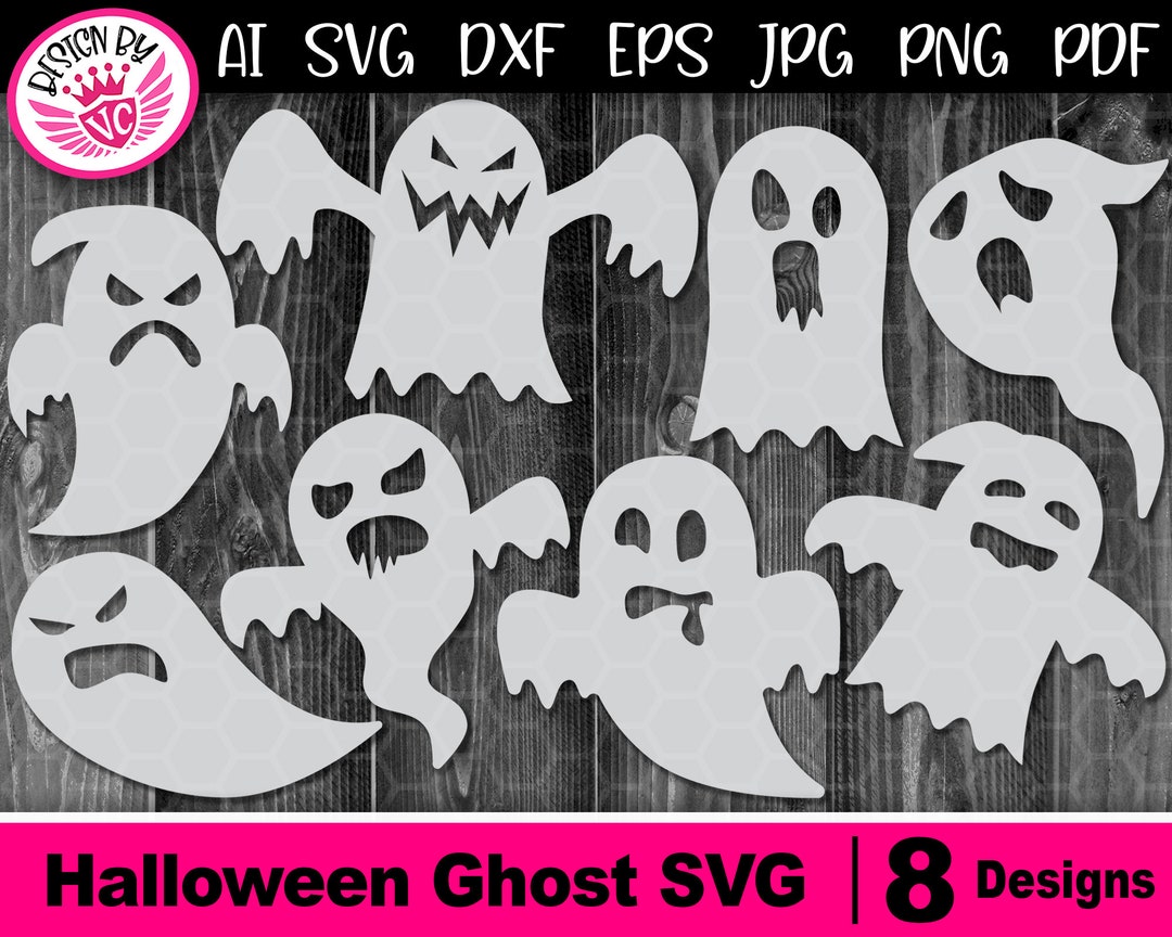 Halloween Ghosts SVG | DIY Vinyl Cut Files, Clipart Ornaments (digital ...