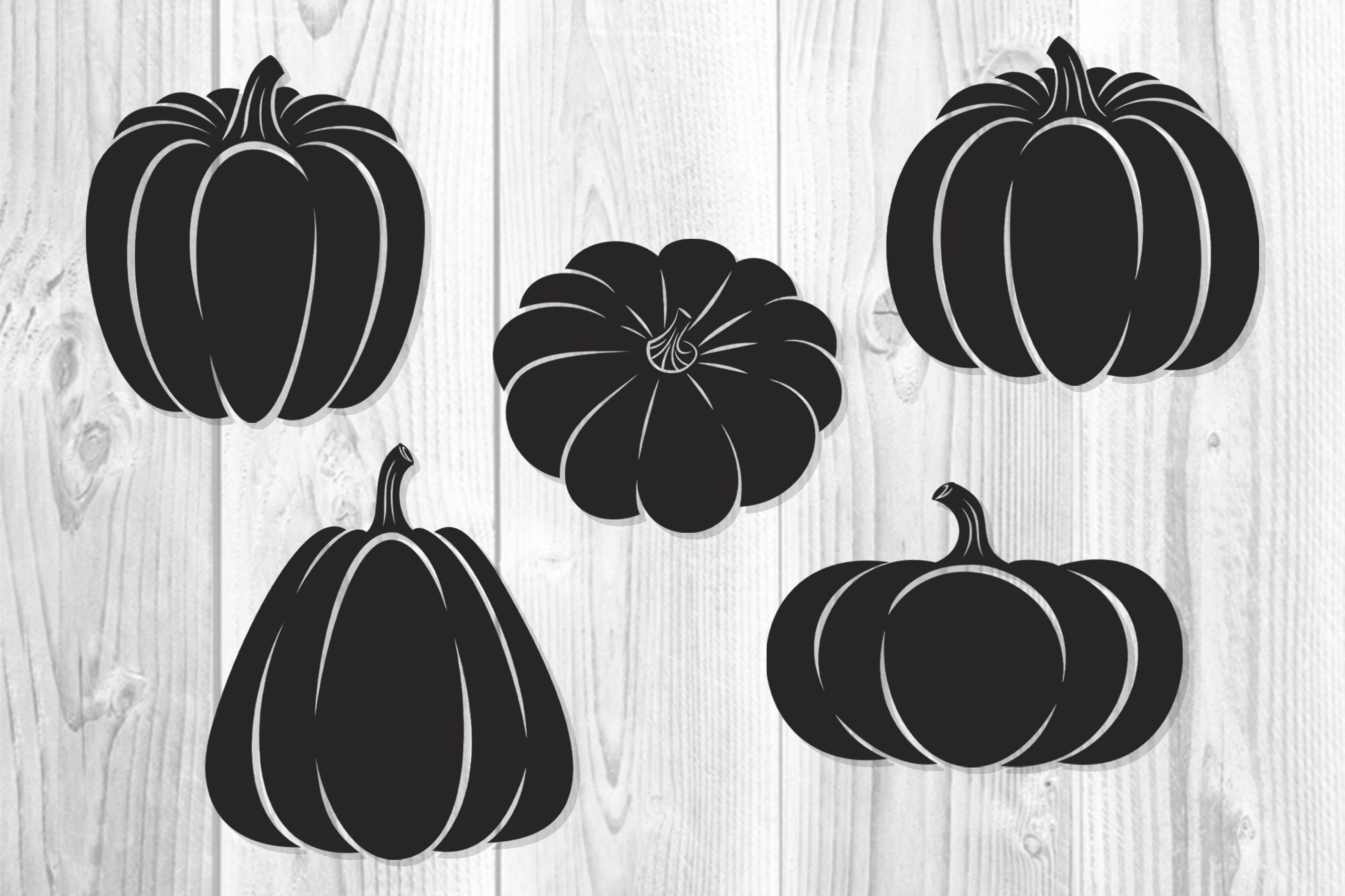Halloween Silhouette Pumpkins SVG Clipart Creative DIY Projects ...