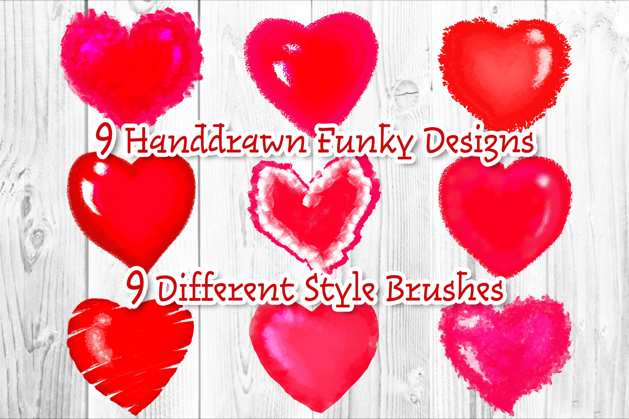 Sublimation PNG Hand Drawn Valentine Red Hearts Clip Art Design ...
