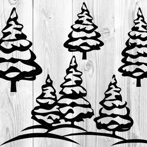 Christmas SVG Pine Tree Clipart Design V.3 Decorative Elements Digital ...