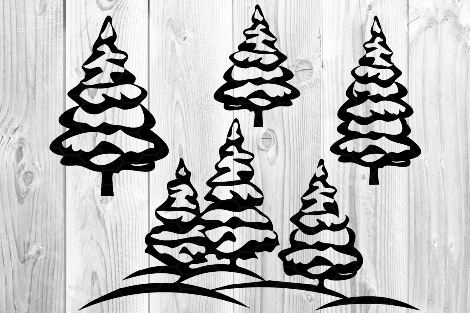 Christmas SVG Pine Tree Clipart Design V.3 Decorative Elements - Etsy