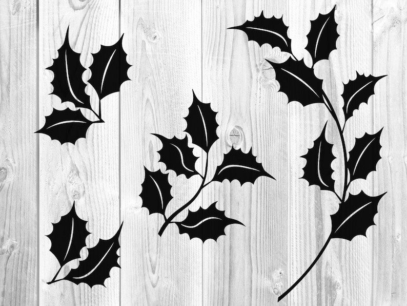 Christmas SVG Holly Leaves Branch Clipart Design Elements - Etsy