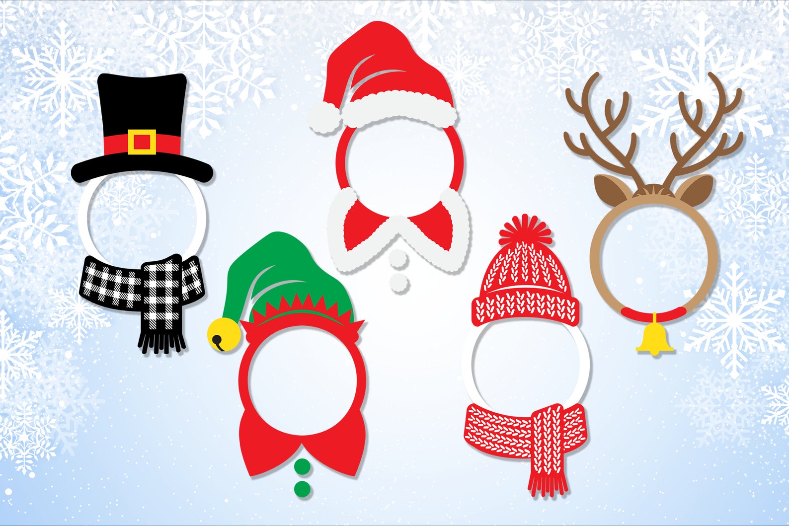 Christmas Character Monogram SVG, Santa Claus, Snowman, Reindeer, Elf ...