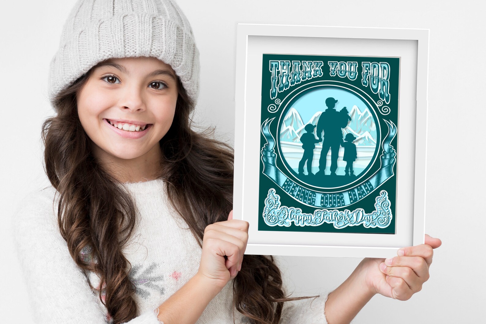 3D Father's Day Gift Multi-layered Design Thank You for Being Our DAD ...