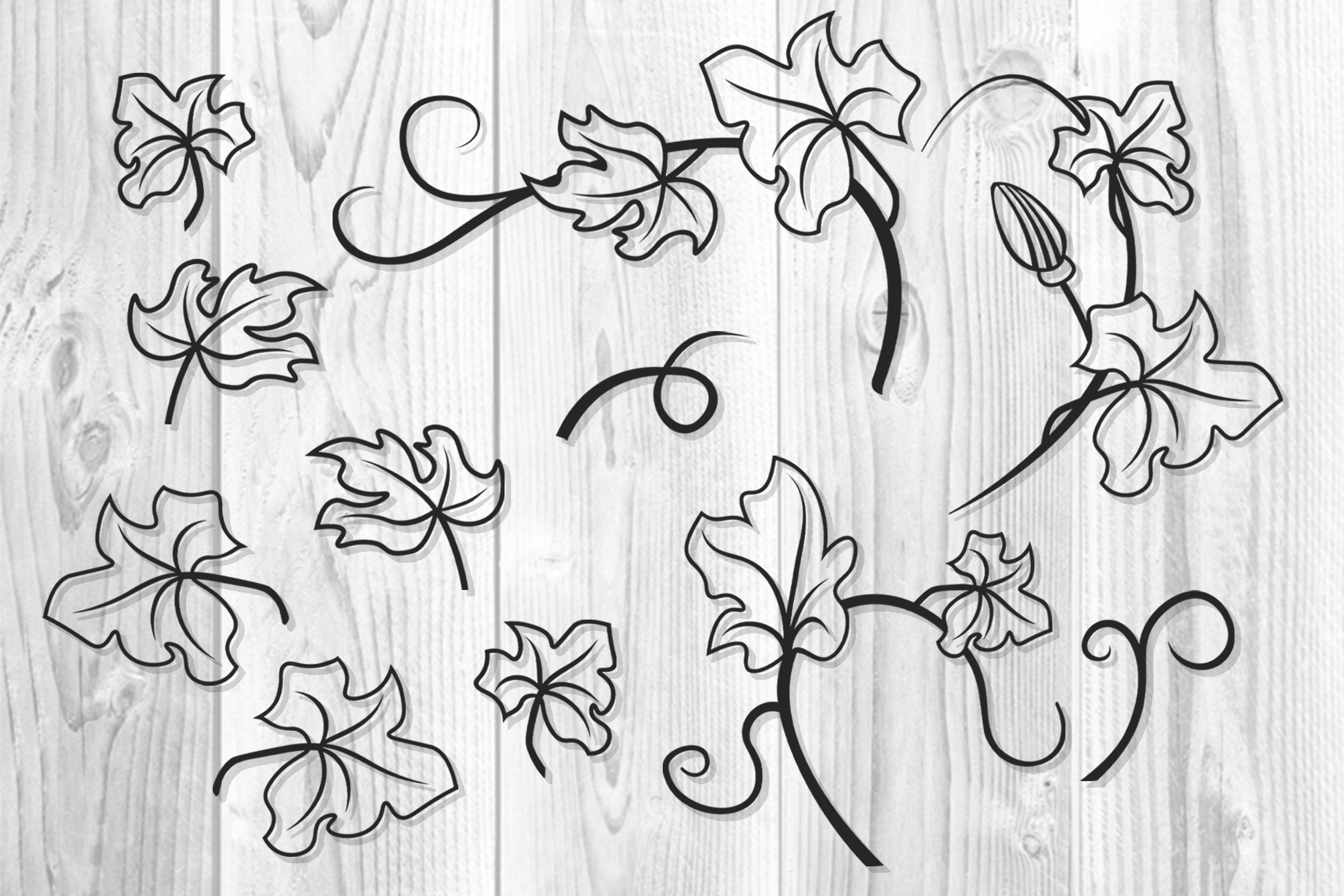 Halloween Line Art Pumpkins SVG Clipart Creative DIY Projects, Lineart ...
