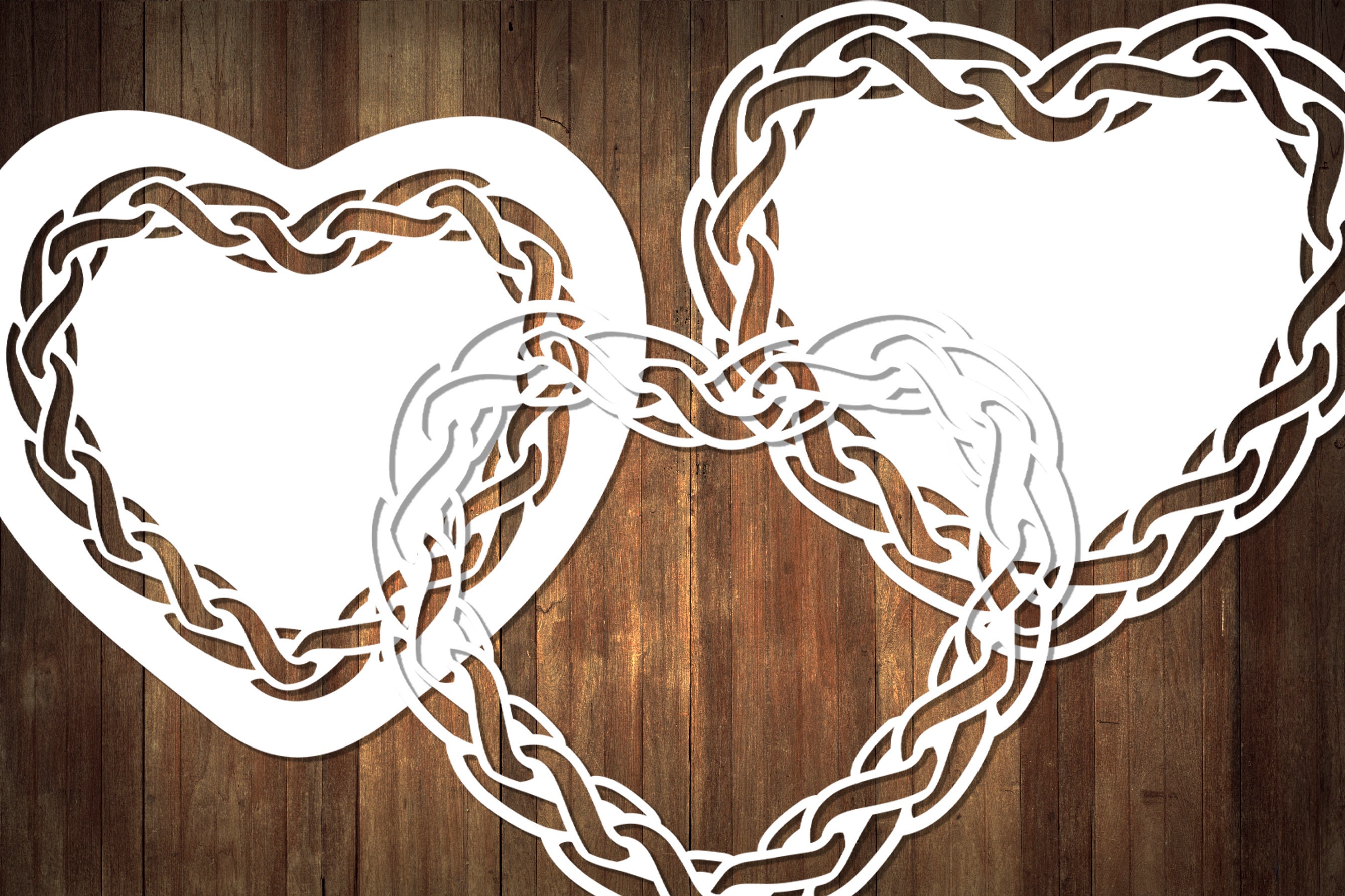 9 Designs Wire Chain Metal String Style Heart Shape Border Frames SVG ...