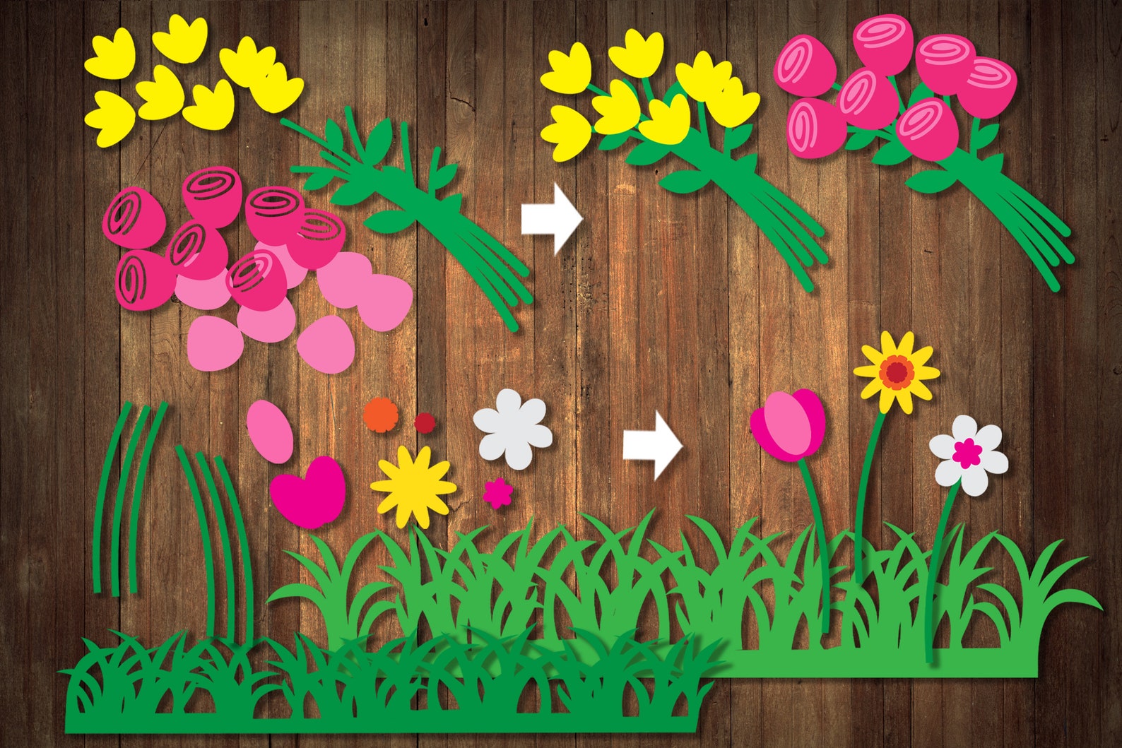 Easter Bunny Gnome Builder SVG Clipart Set Layered Design Elements ...