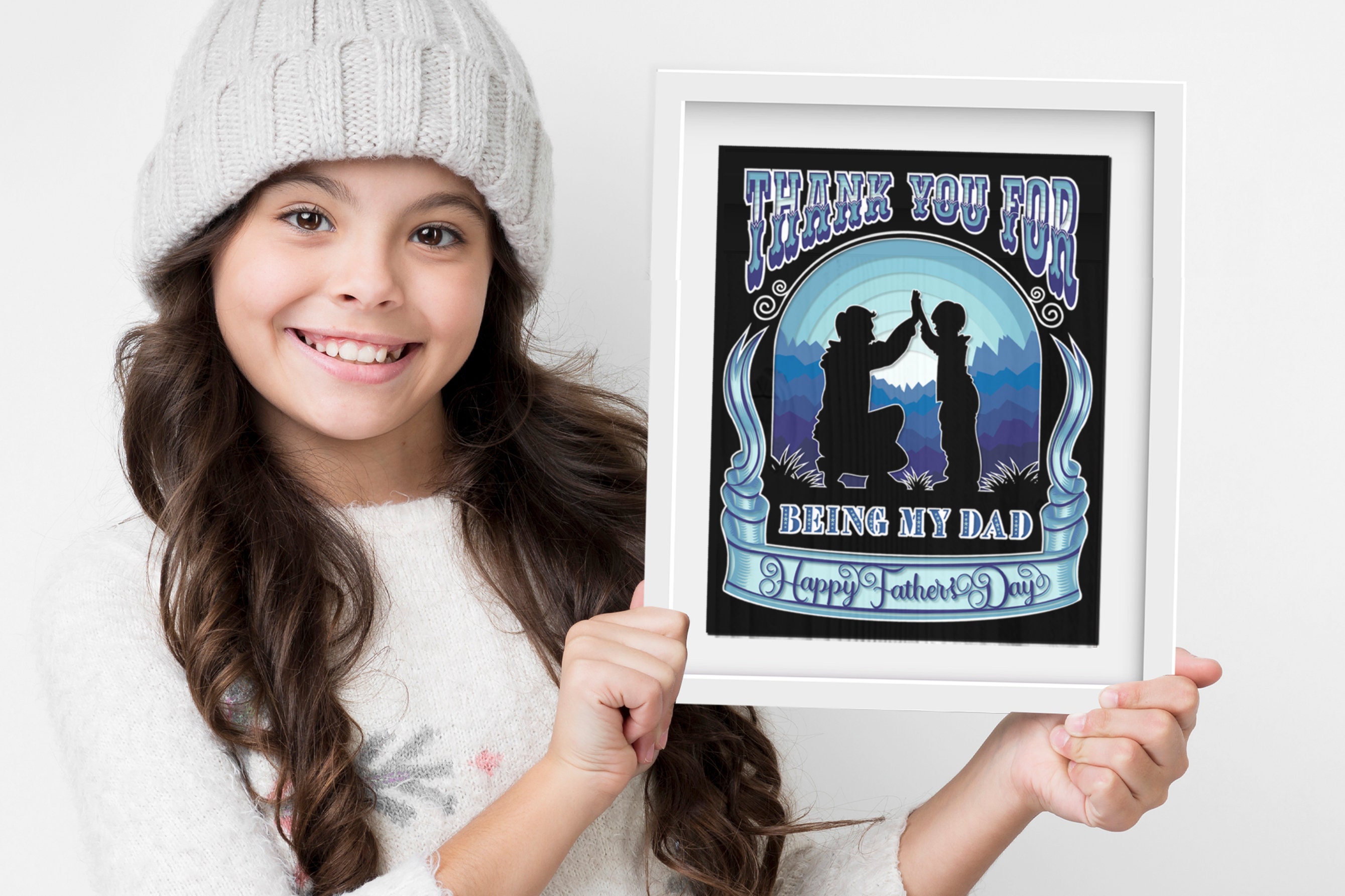 3D Father's Day Gift Multi-layered Design Thank You DAD - Etsy