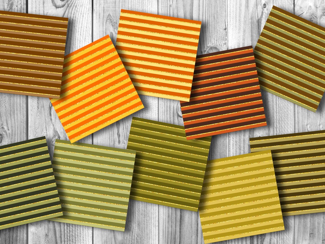 10 Fall Autumn Theme Color Line Art Design with Glitter | Etsy