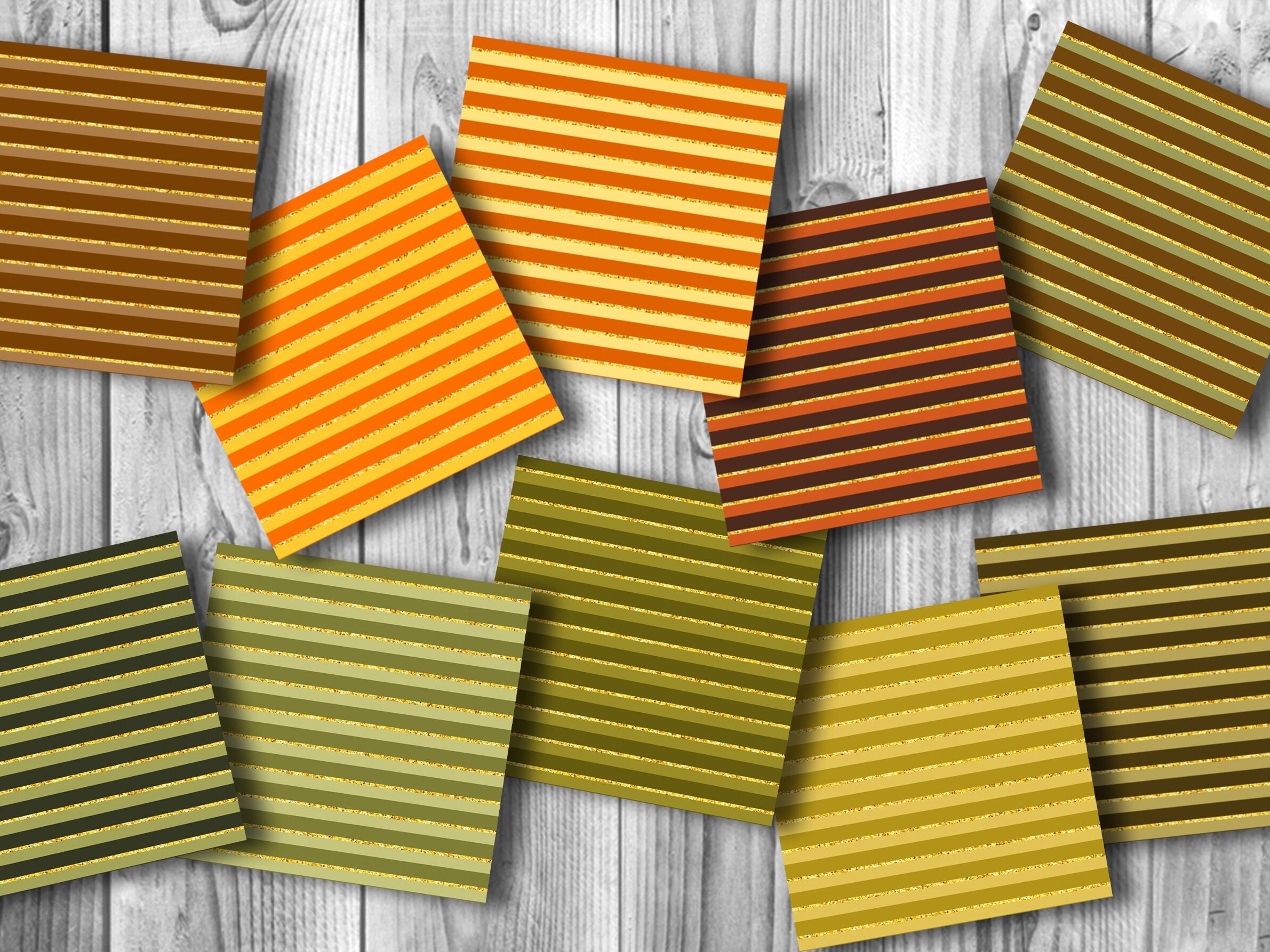 10 Fall Autumn Theme Color Line Art Design With Glitter - Etsy