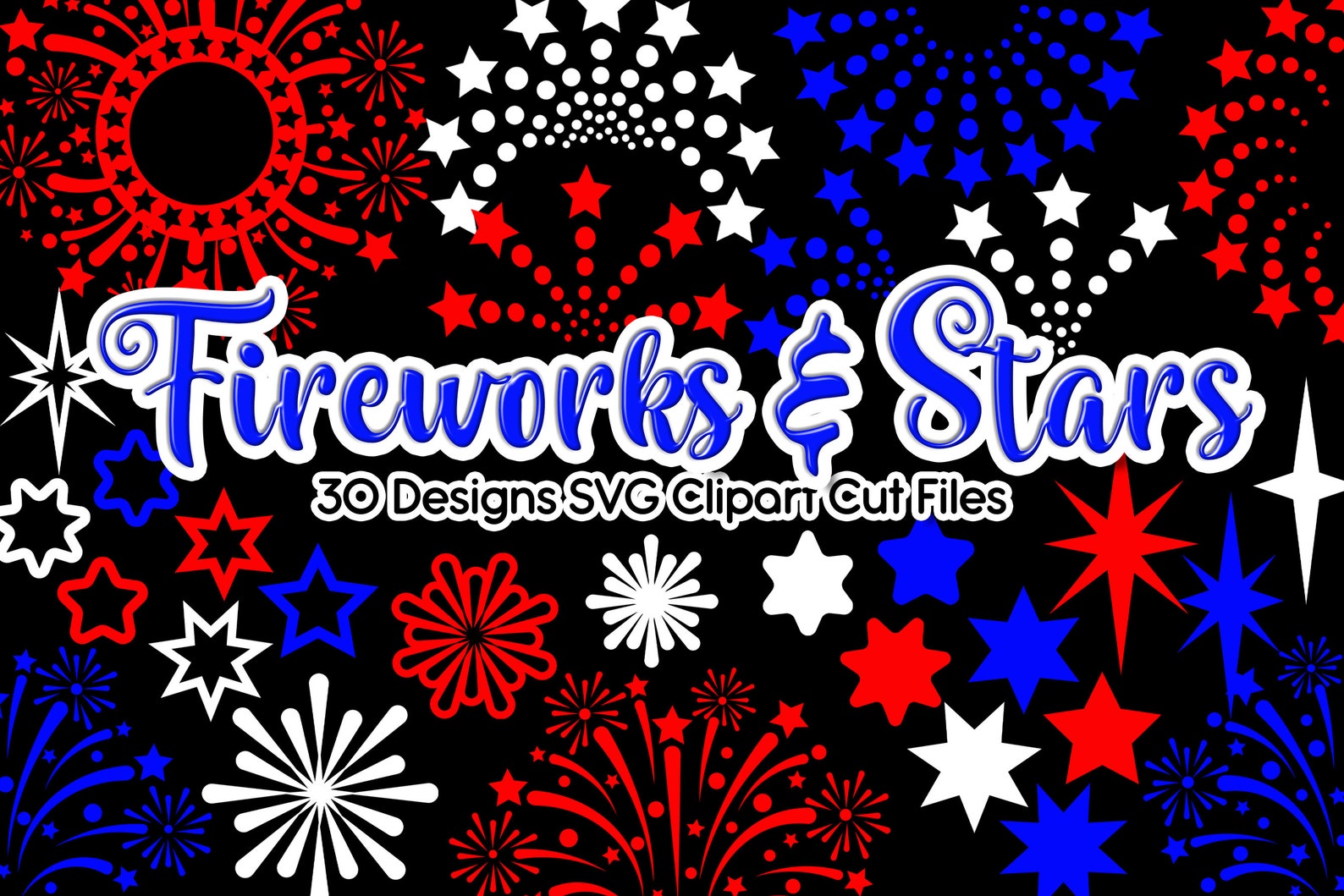 30 Designs Fireworks & Stars Independence Day Patriotic SVG - Etsy