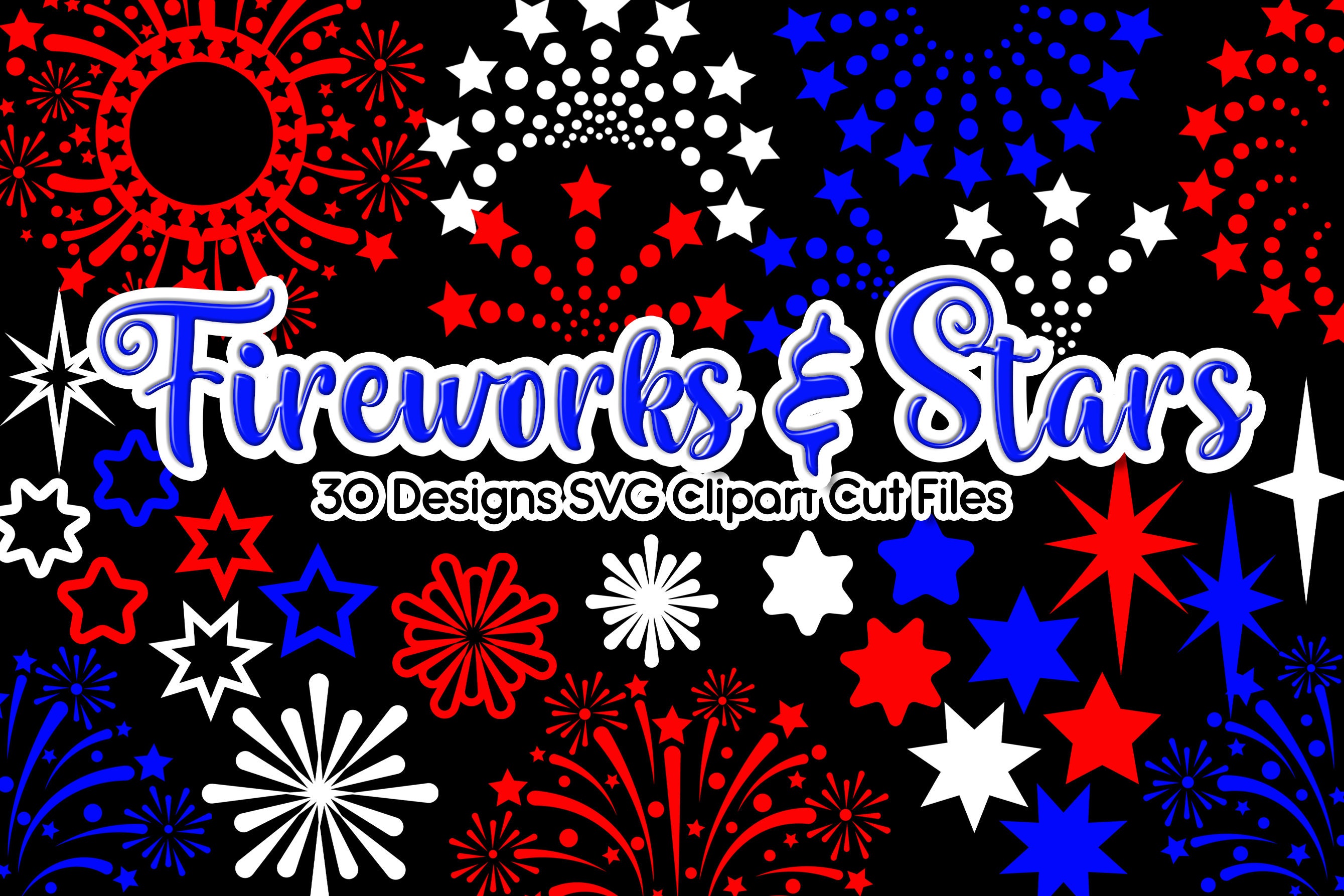 30 Designs Fireworks & Stars Independence Day Patriotic SVG - Etsy